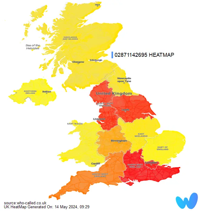 02871142695: In-Depth Regional Activity Analysis | Who Called Me?