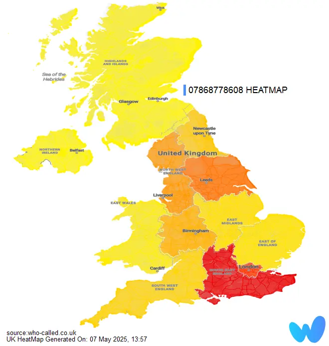 07868778608 Who Called Me? Hutchison 3G UK Ltd Mobile